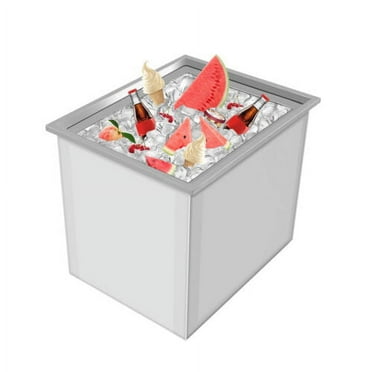 Miumaeov 47L Drop in Ice Chest Rectangle Stainless Steel Ice Bin Cooler ...