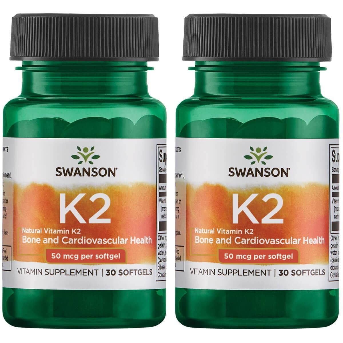 Swanson Vitamin K2 - Natural 50 mcg 30 Sgels 2 Pack - Walmart.com