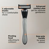Venoro 5-Blade Men's Shaver, Great Value Travel Pack with 1 Handle & 8 ...