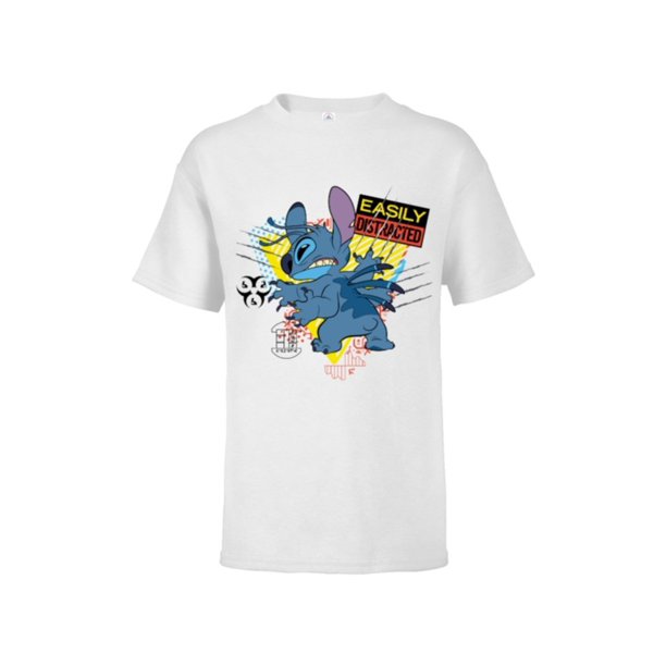 Disney Stitch Angry and Easily Distracted - Short Sleeve T-Shirt for ...
