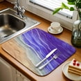 Dish Drying Mat for Kitchen Counter Ocean Wave Drying Pad Absorbent ...