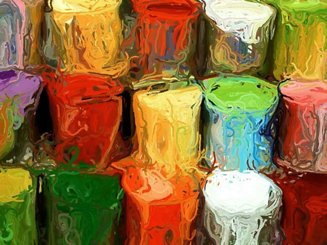 Rainbow Paint Cans - CANVAS OR WALL ART PRINT PRINT - Walmart.com