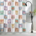 Cartoon Animals Shower Curtains for Bathroom, Elephants Foxes Tiger ...