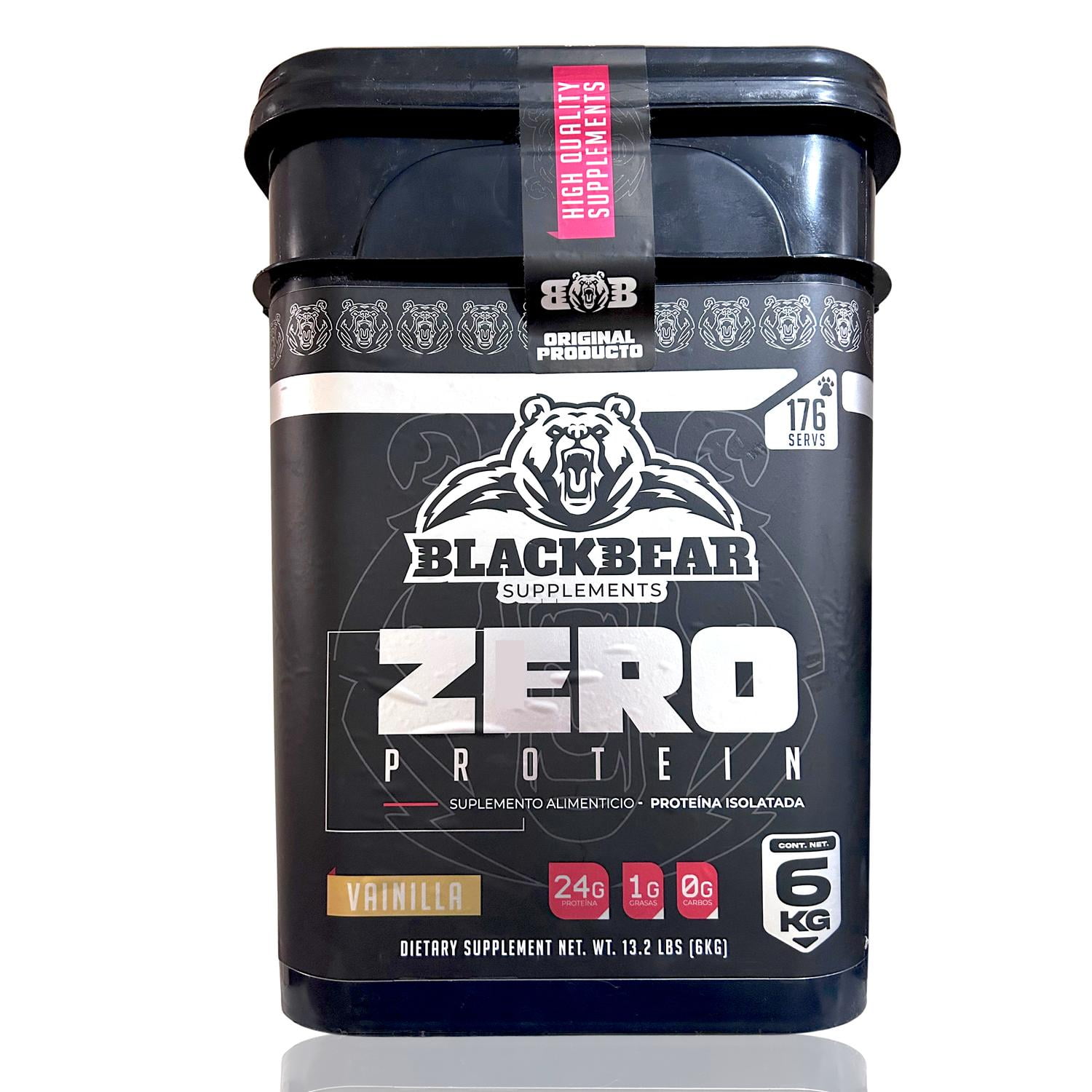 Proteína Zero 6 kg Vainilla 176 serv Isolatada Blackbear Black Bear BLACKBZEROPROTEINVAINILLA ...