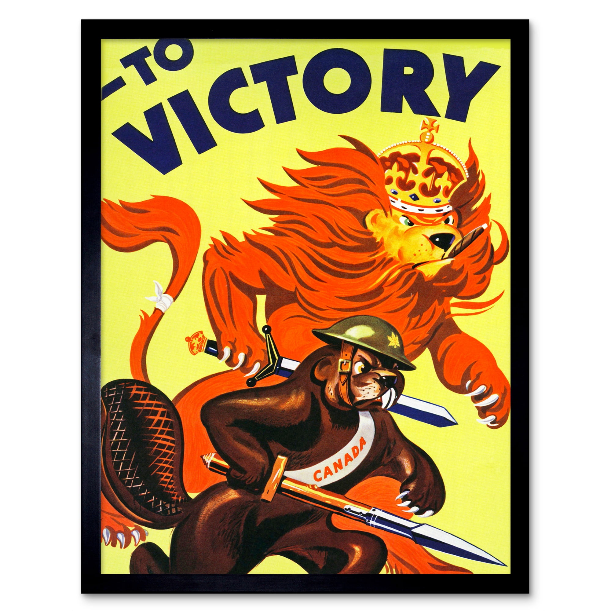 To Victory WWII Canadian Beaver British Lion Cigar Sword Vintage War ...