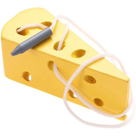 HTCM Wooden Cheese Toys Wooden Lacing Cheese Threading Toys Fine Motor ...