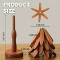 6Pcs Wooden Christmas Tree Heat-Resistant Mats - Foldable Tripod Pot ...