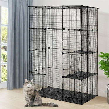 Pefilos 72 Inch 3-Tier Wire Cat Cage, Large DIY Playpen with 3 ...
