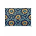 Art Floral Sun Shade Sail 14'X18' Abstract Retro Blue Ornate Pattern ...