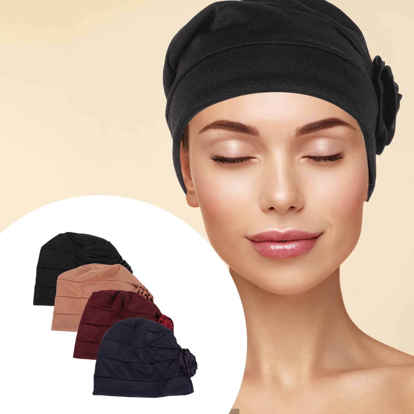 Click here for Oulii 4pcs Cotton Chemo Hat Turban Breathable Wome... prices