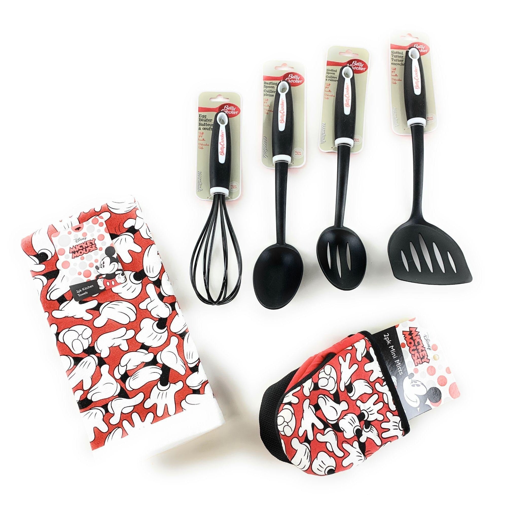 Disney Kitchen Gift Set! Oven Mitts + Towels + Cooking Tools! Mickey ...