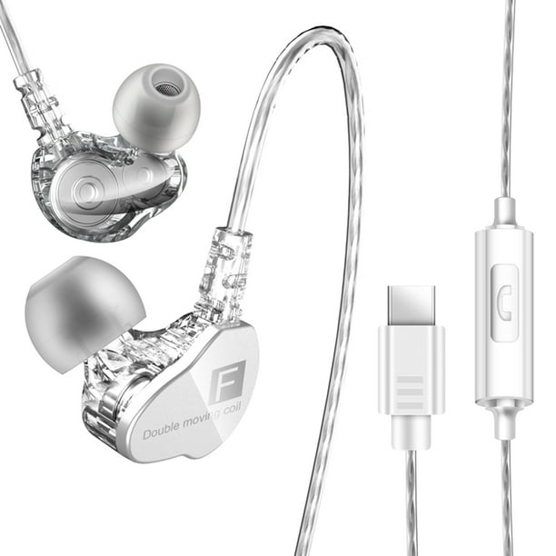 FONGE F4 Tipo-C Audífonos con cable Doble bobina móvil Audífonos ...