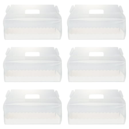 6pcs Transparent Cake Roll Packaging Box with Tray Portable Swiss Roll ...