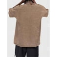 Brown Oversized Acid Wash T-Shirt With Dual Tearing Lips Graphic Unisex ...