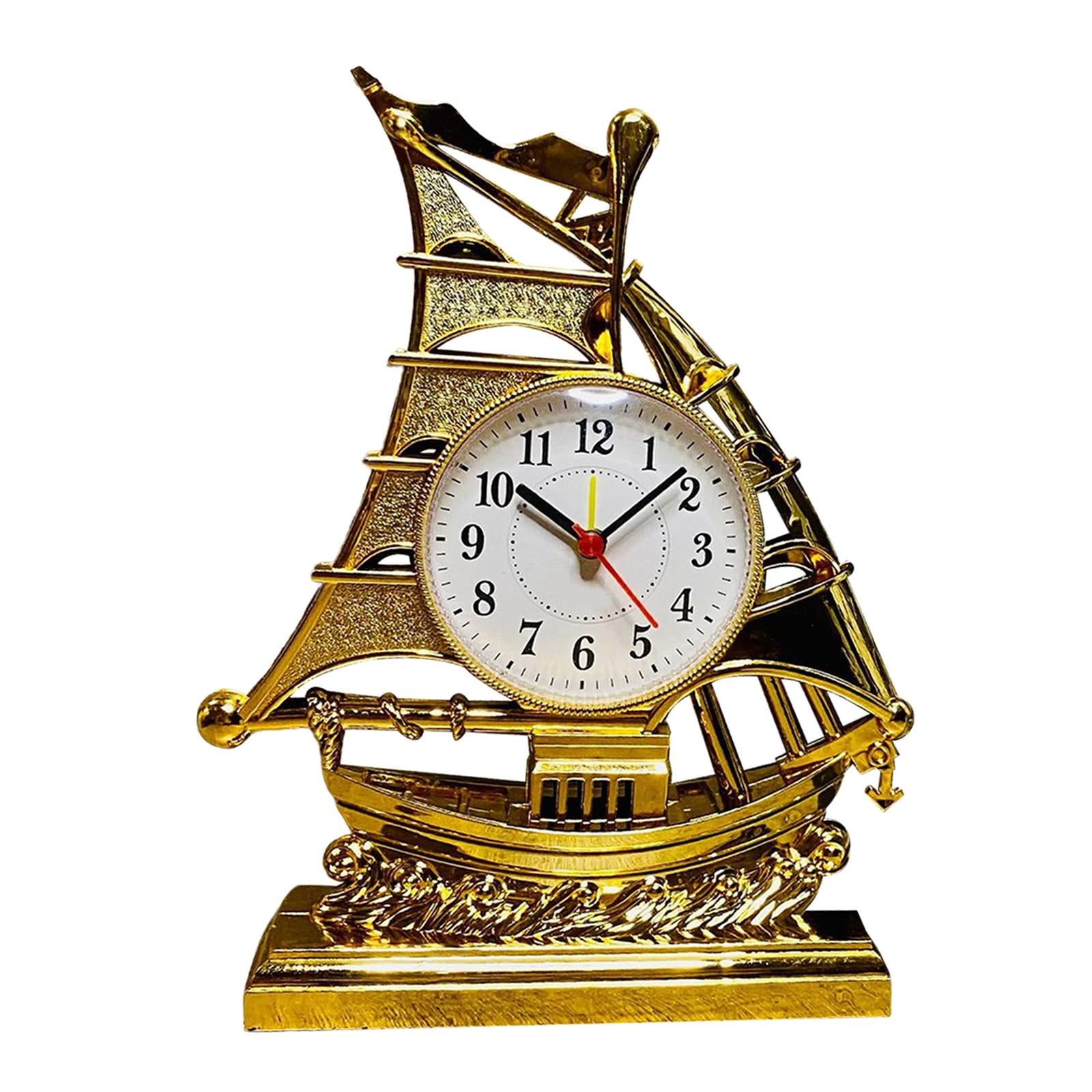 Table Clocks Decoration Sailing Statue Desk Clock for Bedrooms Kitchen ...
