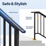 SPECSTAR 2-Pack Galvanized Steel Hand Rails for Outdoor Steps – 13.5 ...