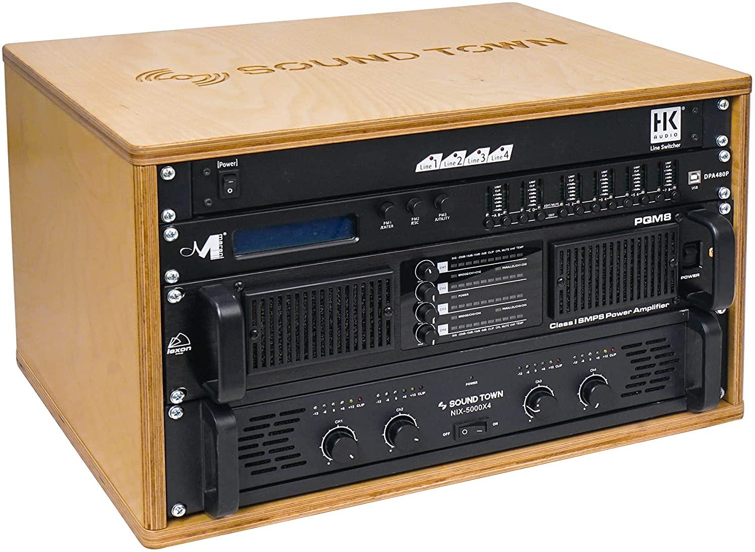 Sound Town DIY 6U Studio Rack with Baltic Birch Plywood, Golden Oak ...