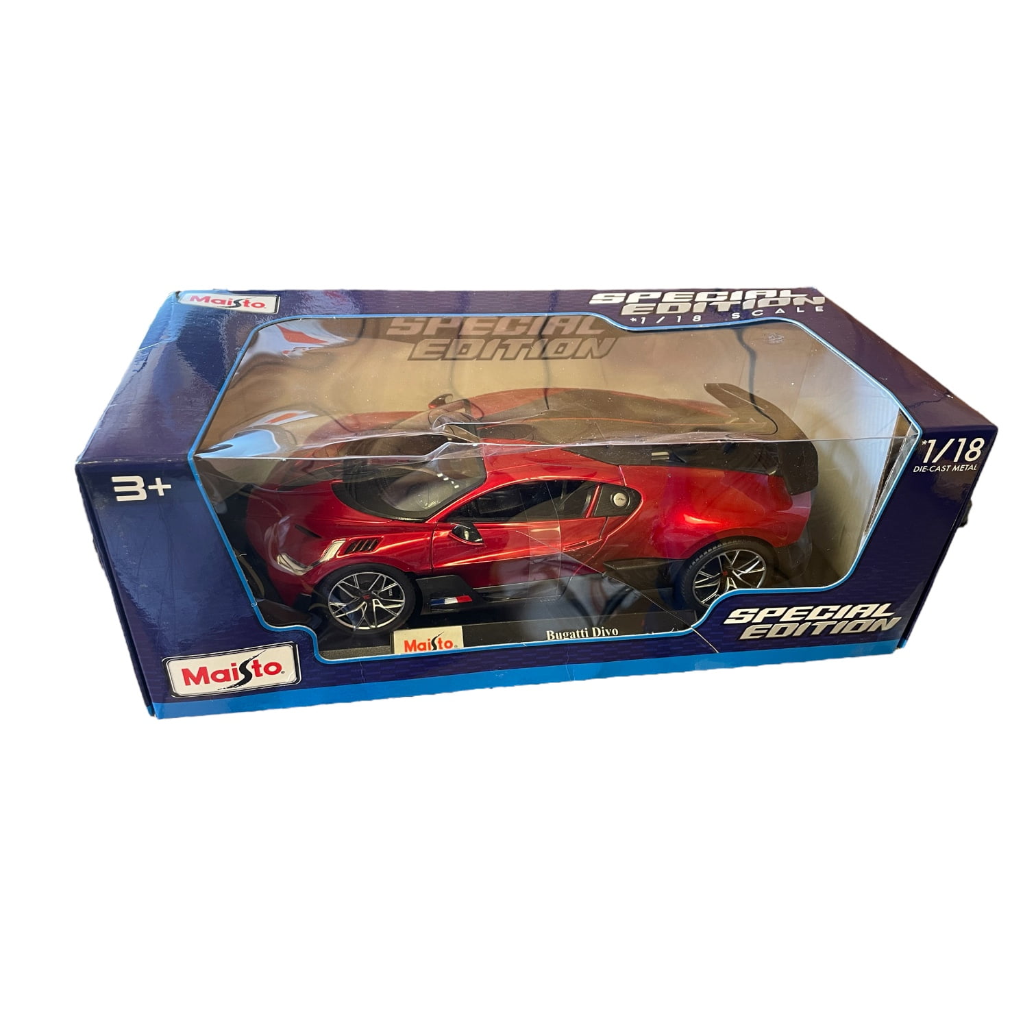 Maisto Bugatti Divo Rare Ruby Red 1/18 Die Case Scale Car Special ...