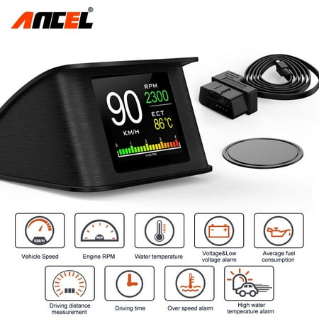 ANCEL P10 HUD Car Head-up Digital Display Gauge Tool Car Diagnostic ...