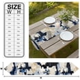 Abstract Blue Beige Table Runner Linen Burlap Table Runner 36 Inches ...