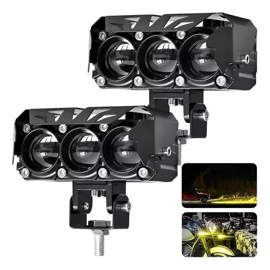 2 Pzs Faros Auxiliares Doble Color Led 70w Para Auto Moto | Bodega ...