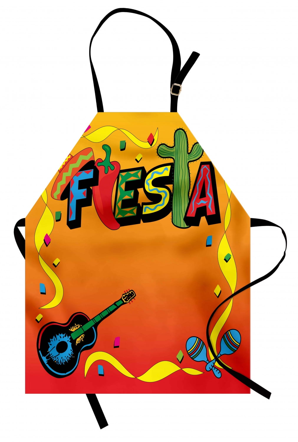 Fiesta Apron Latino Pattern with Swirled Stripe Frame with Musical ...