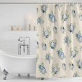 Blue Seashells Shower Curtain, Coastal Vintage Leaf Rustic Country ...