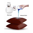 Minimalist Dark Red Outdoor Throw Pillows with Inserts Set of 2, 16
