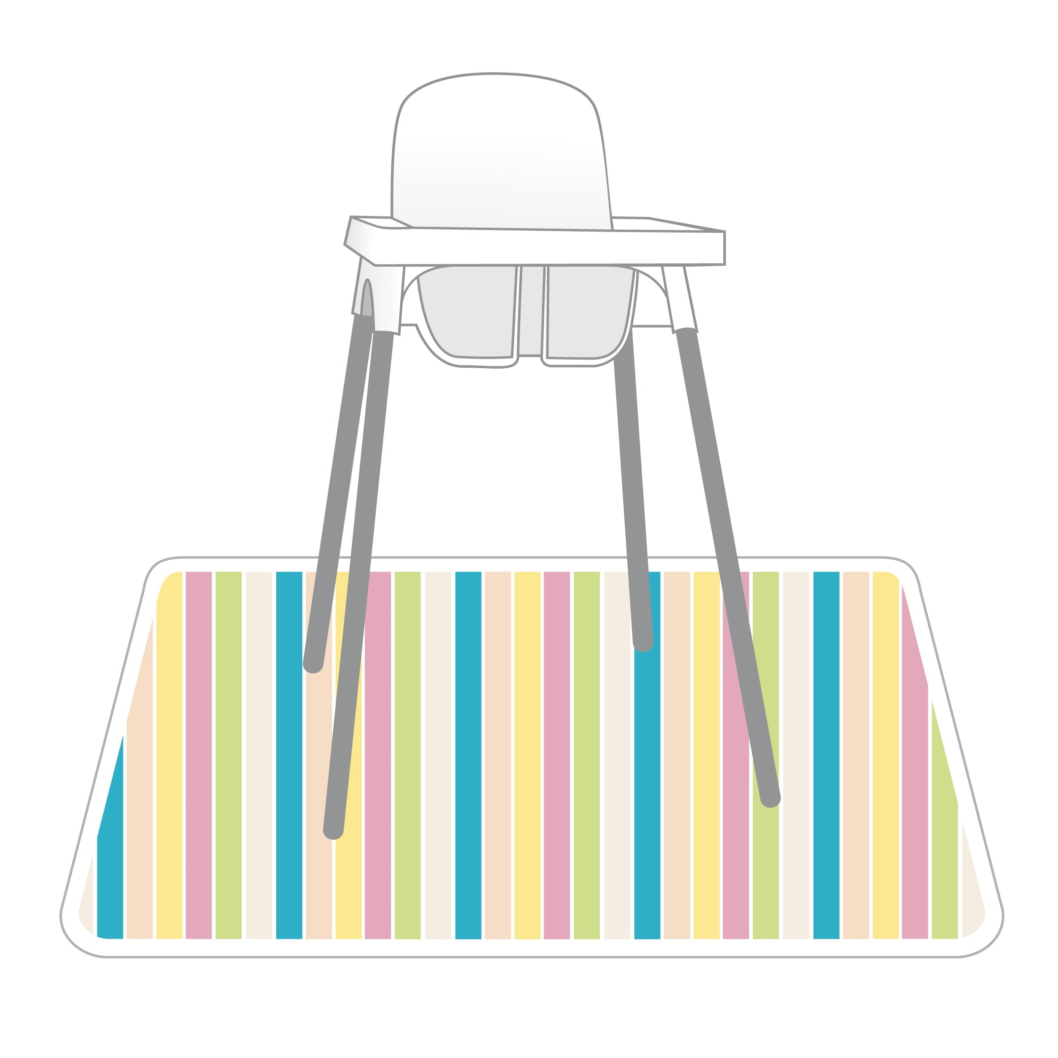 Rainbow Stripes Splash Mat - A Waterproof Catch-All for Highchair ...