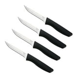 Mainstays Stainless Steel 4-Piece Steak Knife Set with Soft Grip Black ...