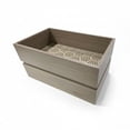 Ash Brown Rectangular Aluminum Planter, Short 11" Modern Wood-Tone Pot ...