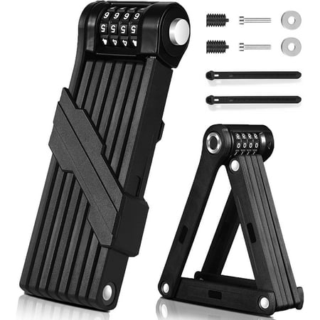 SHTUUYINGG Folding Bike Lock 120cm Hardened Steel Numerical Code 8 ...