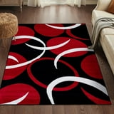 Luxe Weavers Modern Geometric Red 2x7 Area Rug, Non-Fading Abstract ...