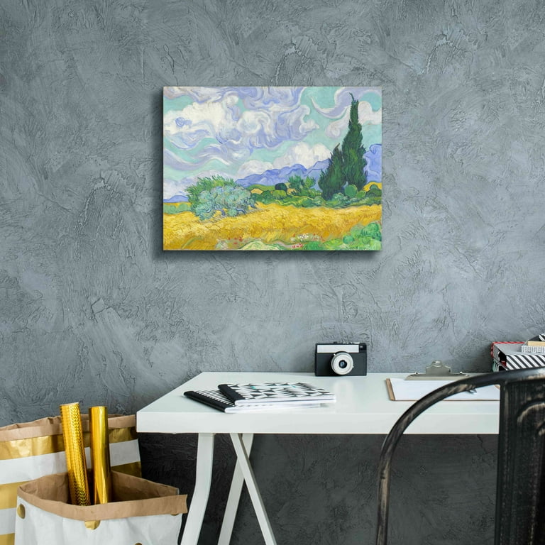 Wheatfield With Cypresses Wallpaper