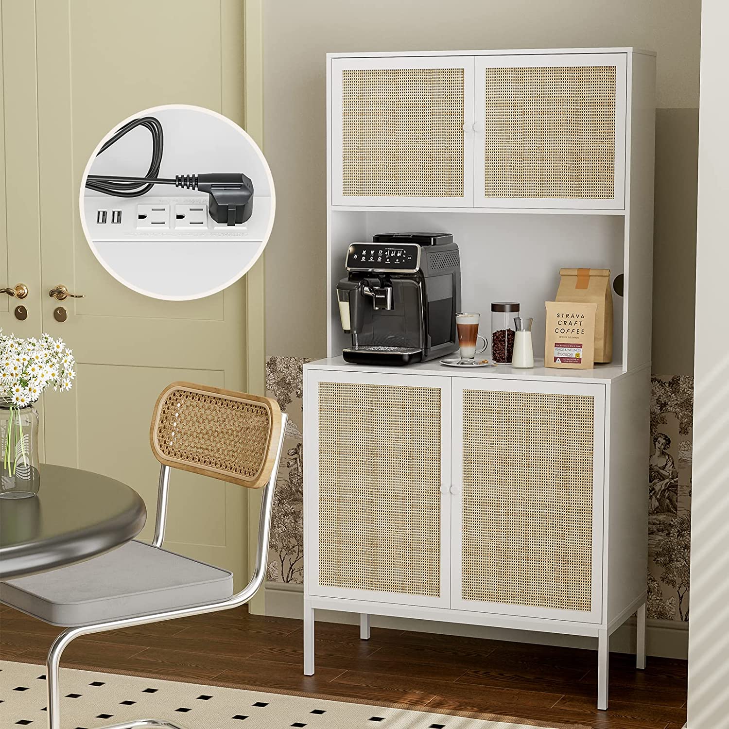 Best Choice Products 2-Door Rattan Storage Cabinet, Accent Furniture ...