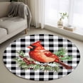 4ft Round Rug Christmas Cardinal Bird Area Rugs for Living Room Bedroom ...