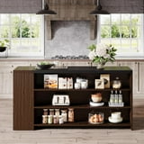 Tribesigns 55" Kitchen Island with Storage, Farmhouse 5-Tier Stationary ...