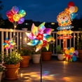 HIBIBUD 2026 New Rainbow Reflective Pinwheels with Stakes Windmill Wind ...