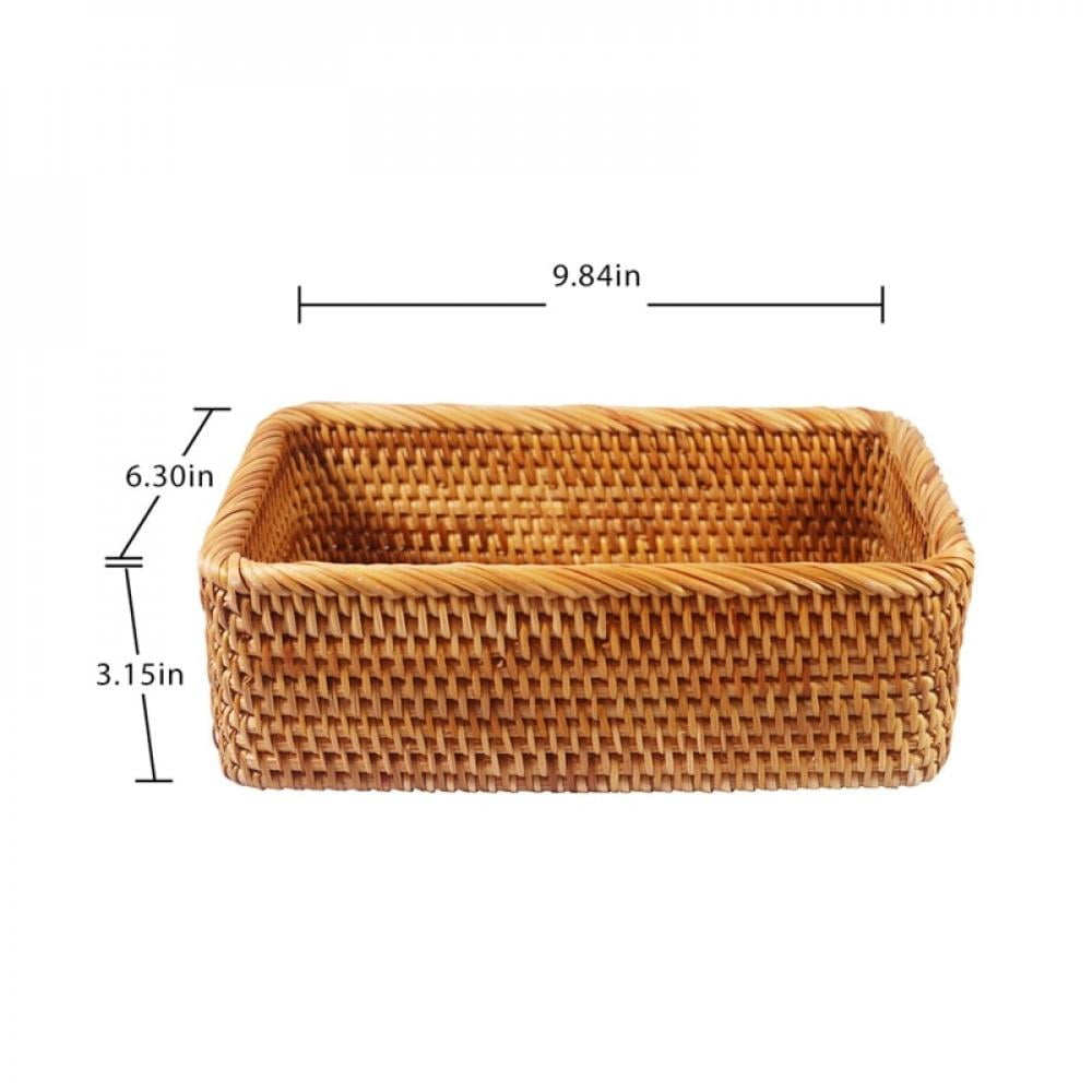 Naiyafly Natural Water Hyacinth storage basket, Rectangular Wicker ...