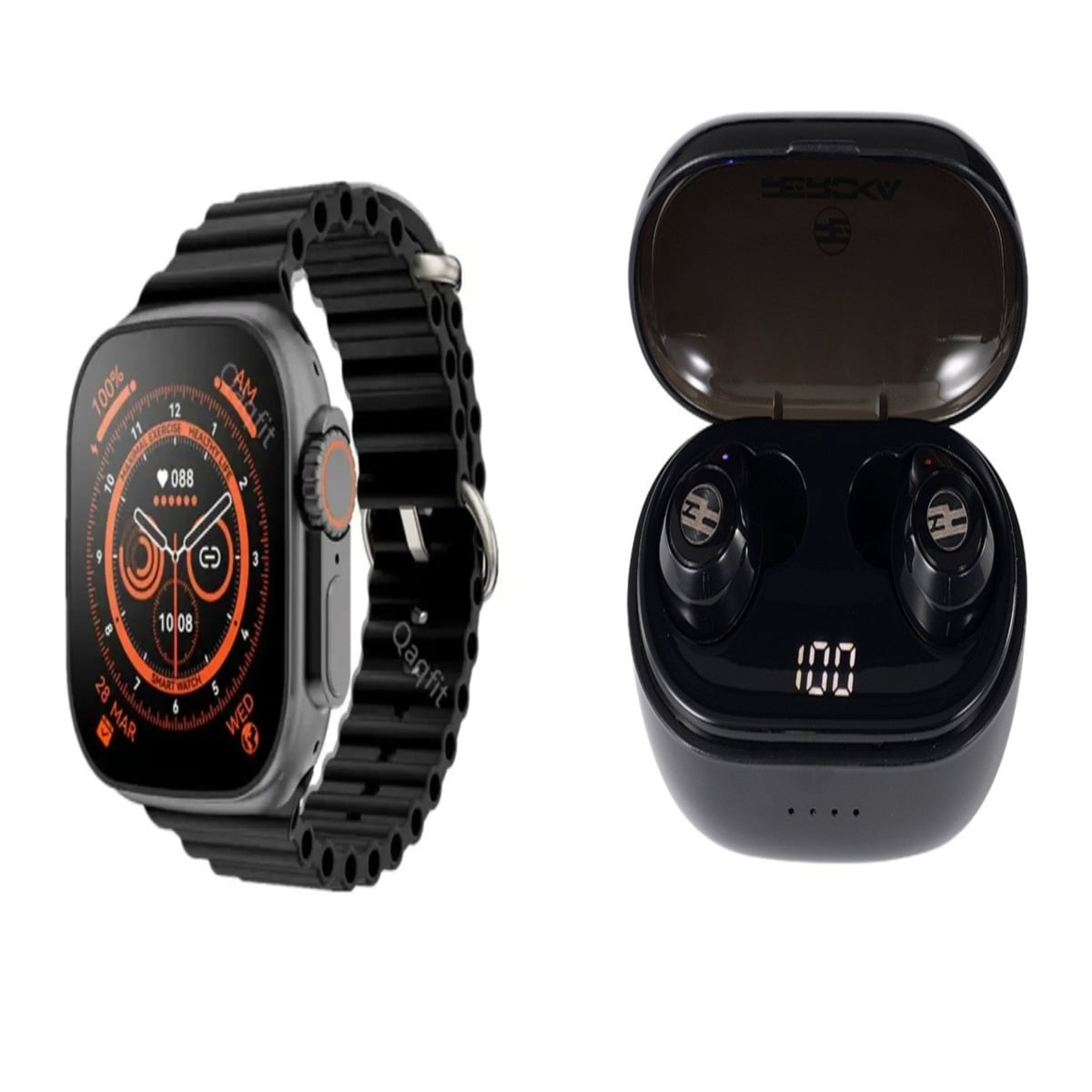 Combo SmartWatch T500 ULTRA By NS Tech Negro + Audifonos Reroka ...