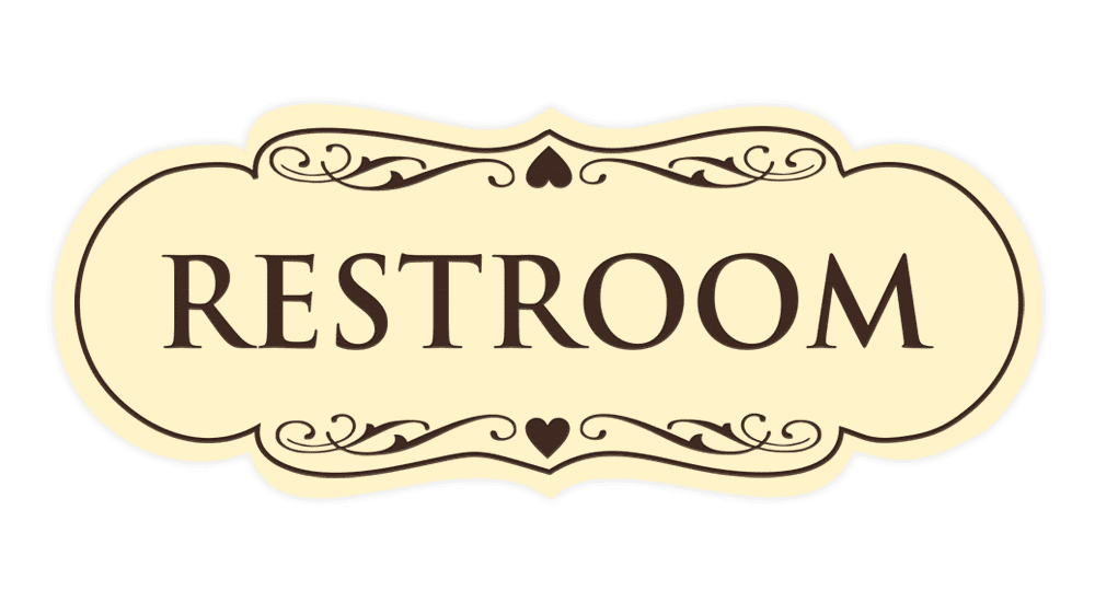Designer Restroom Sign - Ivory / Dark Brown - Small - Walmart.com