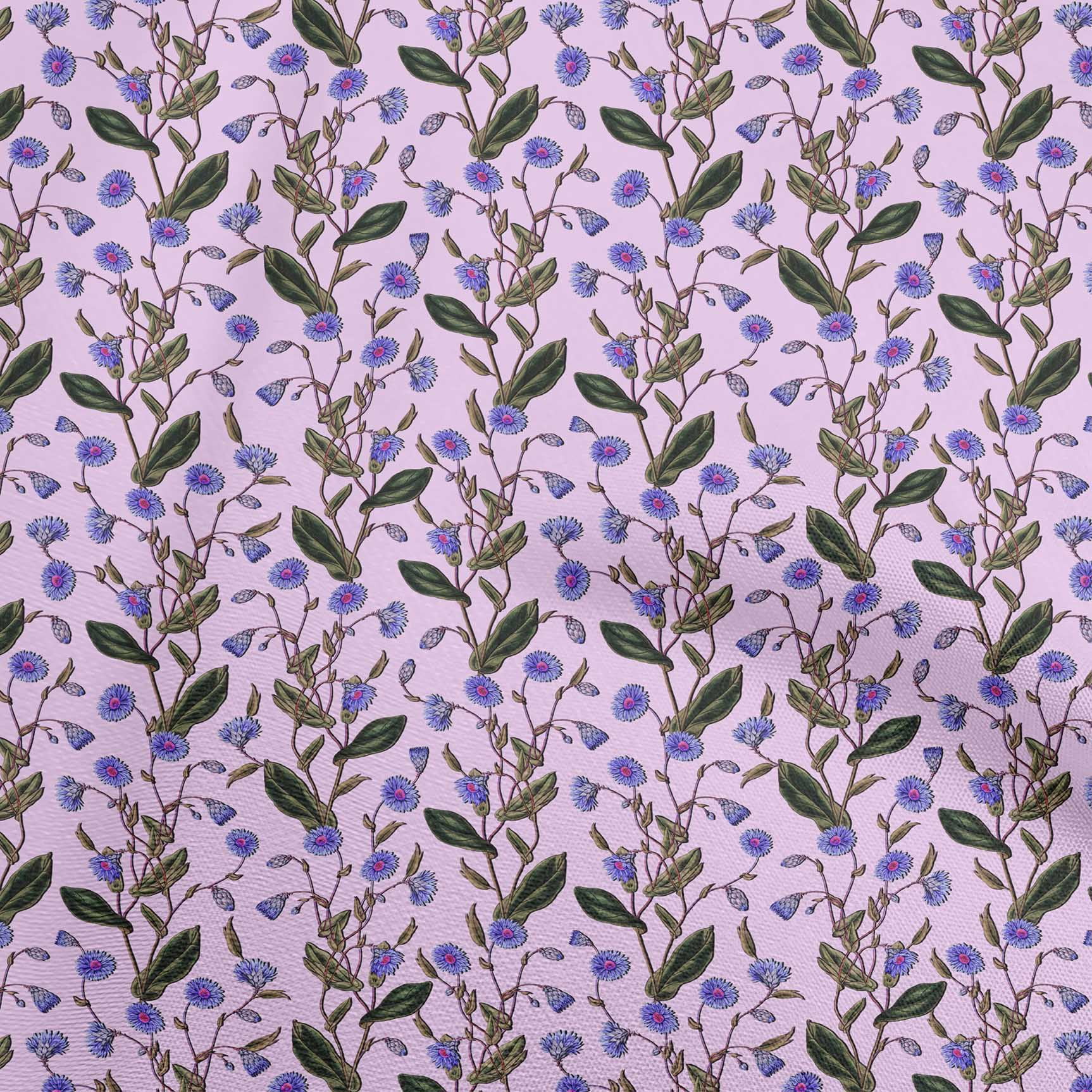oneOone Cotton Jersey Violet Fabric Floral Retro Diy Clothing Quilting ...