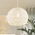 Topbuy Paper Pendant Light Fixture Round Hanging Ceiling Light with ...