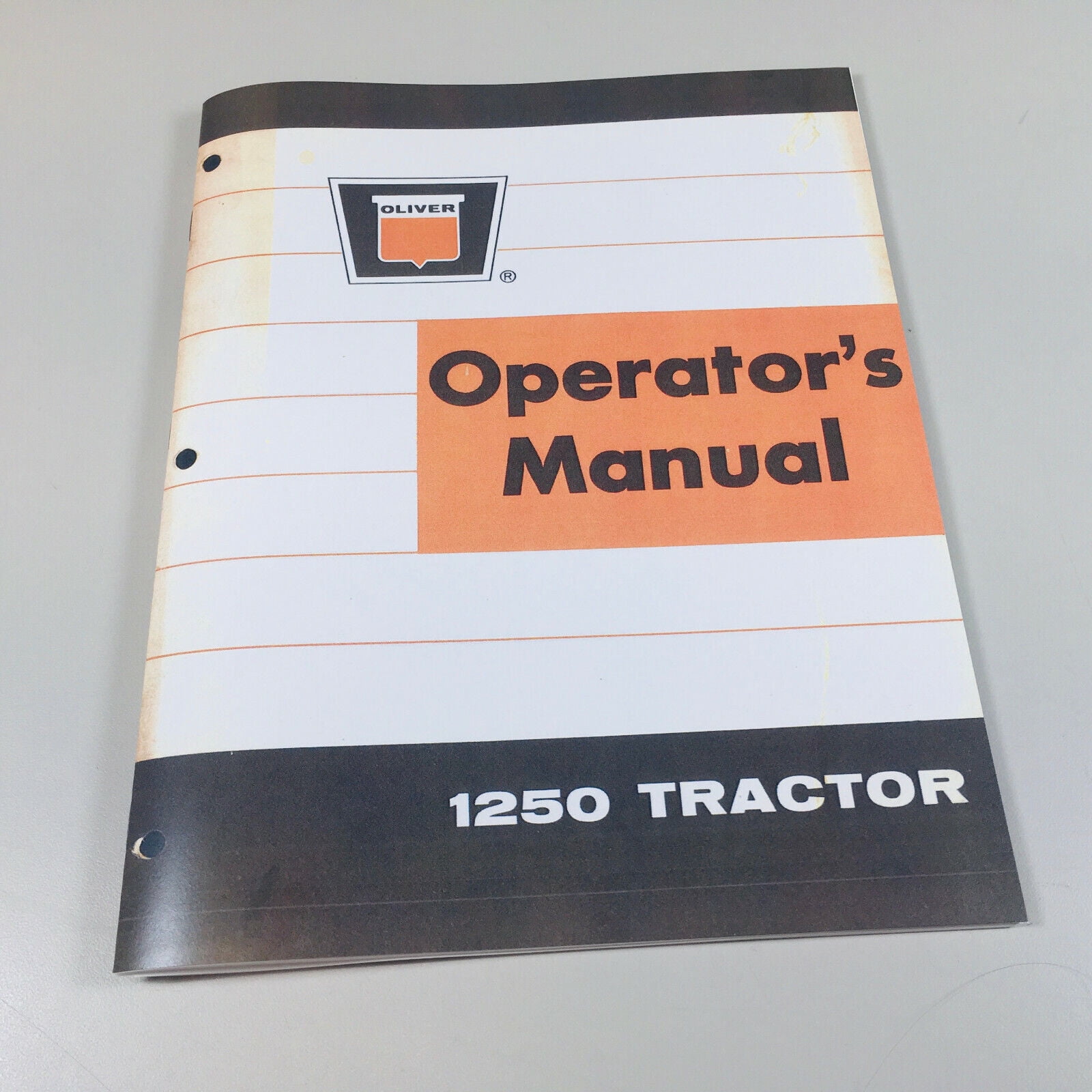 Oliver 1250 Tractor Owners Operators Manual Maintenance Lubrication ...