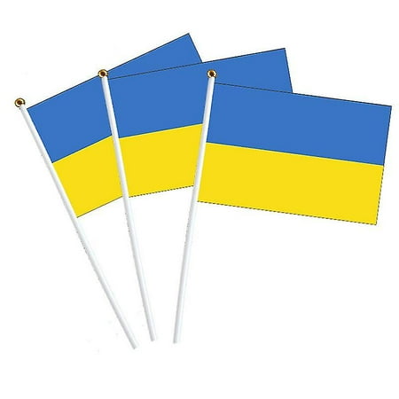 Ukraine Flag Ukrainian Hand Held Small Mini Stick Flags (20 Pack ...