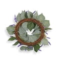 Elegant Floral Circle Pink Flower Door Wreath with Green Leave for ...