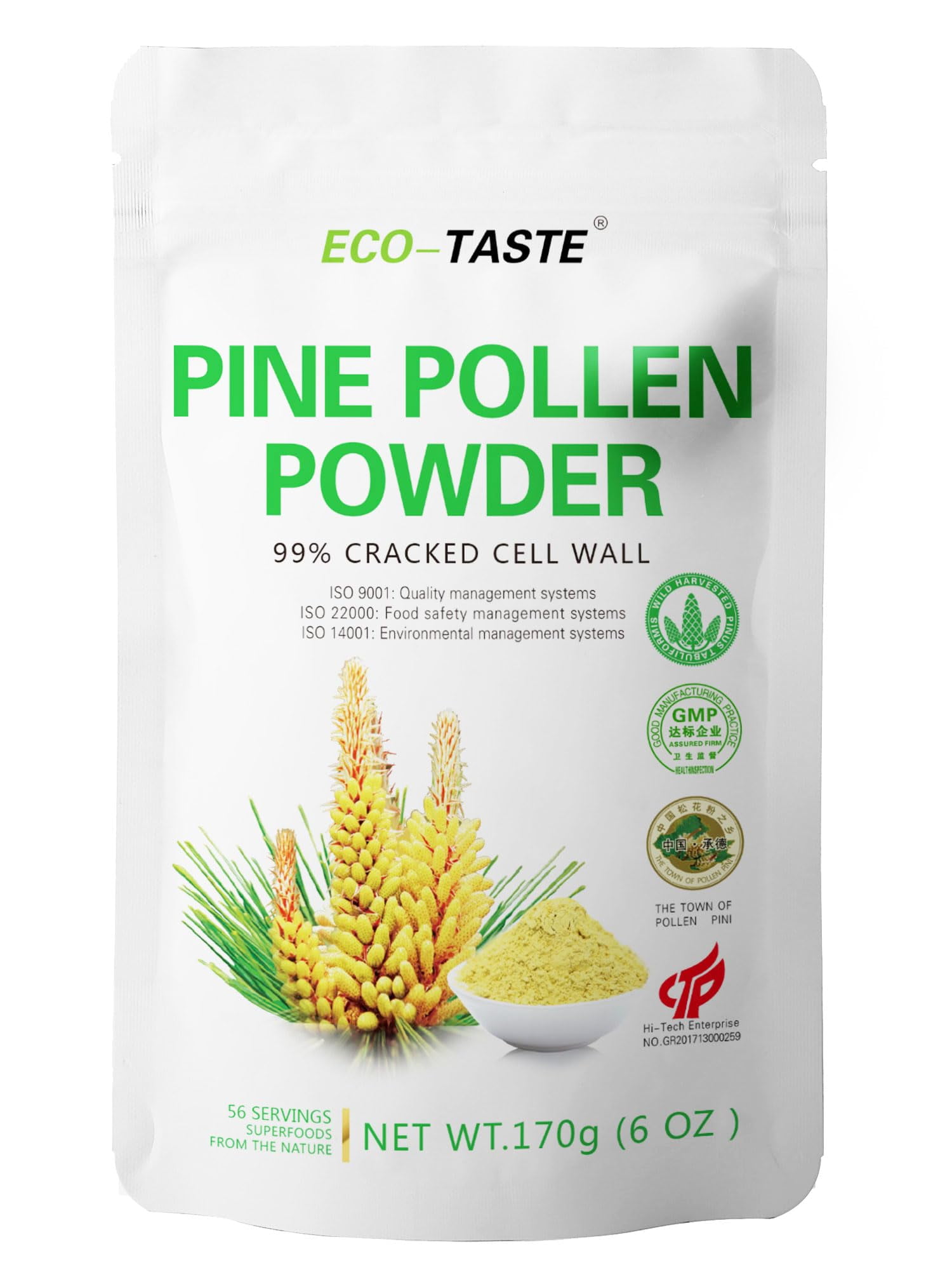 Polen de pino en polvo ECO-TASTE 180 ml de Pinus Tabuliformis cosechado ...