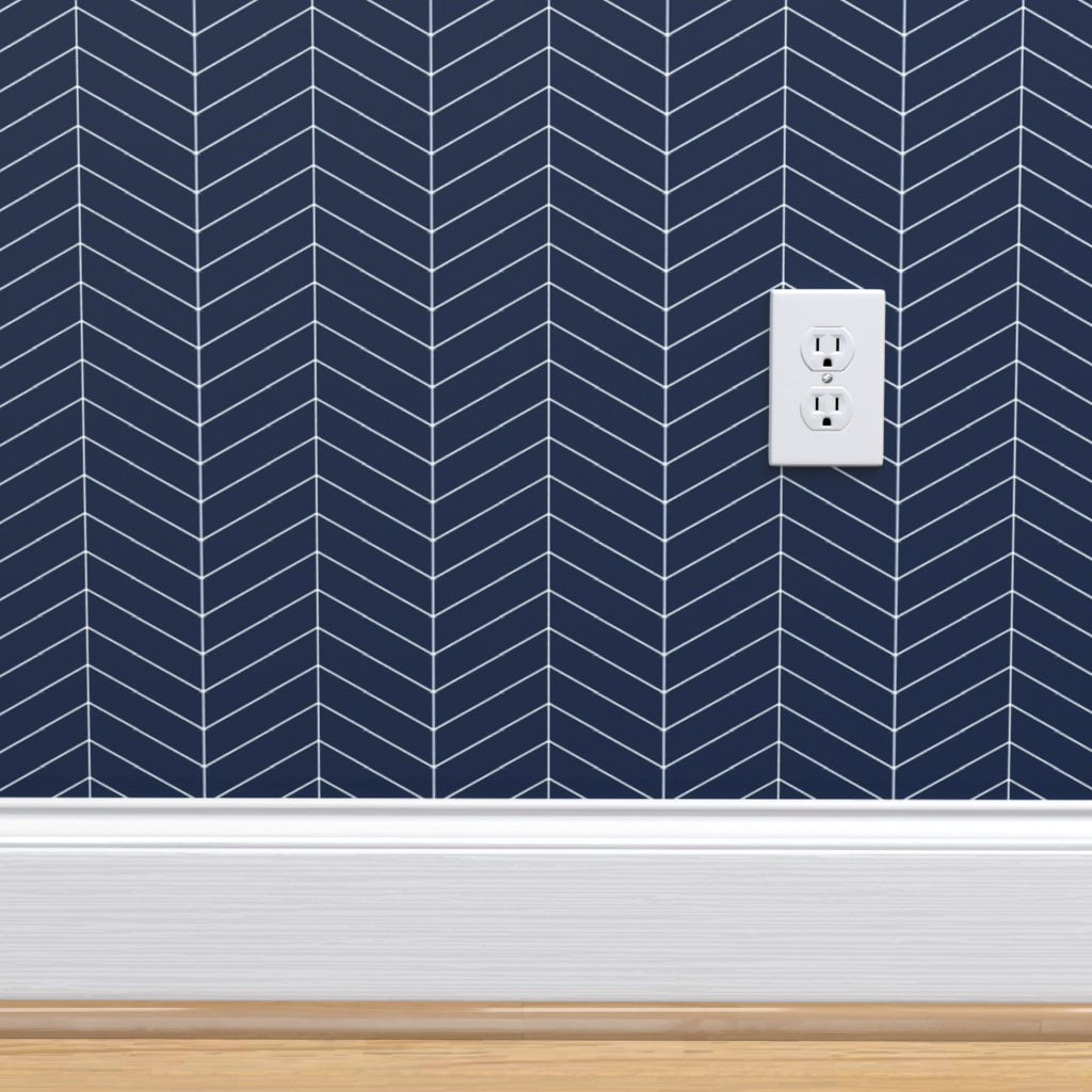 Navy Blue Chevron Wallpaper