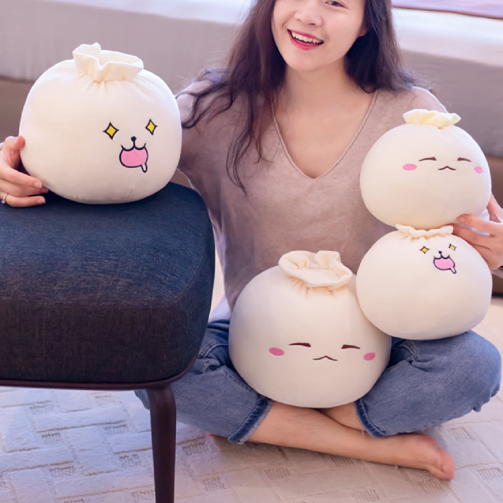 Anvazise Plush Toy Rich Facial Expression Stress Release Elastic Baby ...