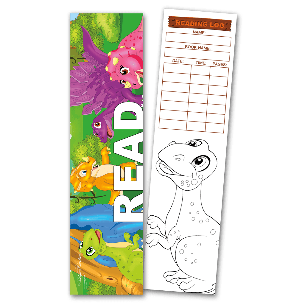 Dinosaurs 'Read' Coloring Bookmarks with Reading Logs (30 count ...